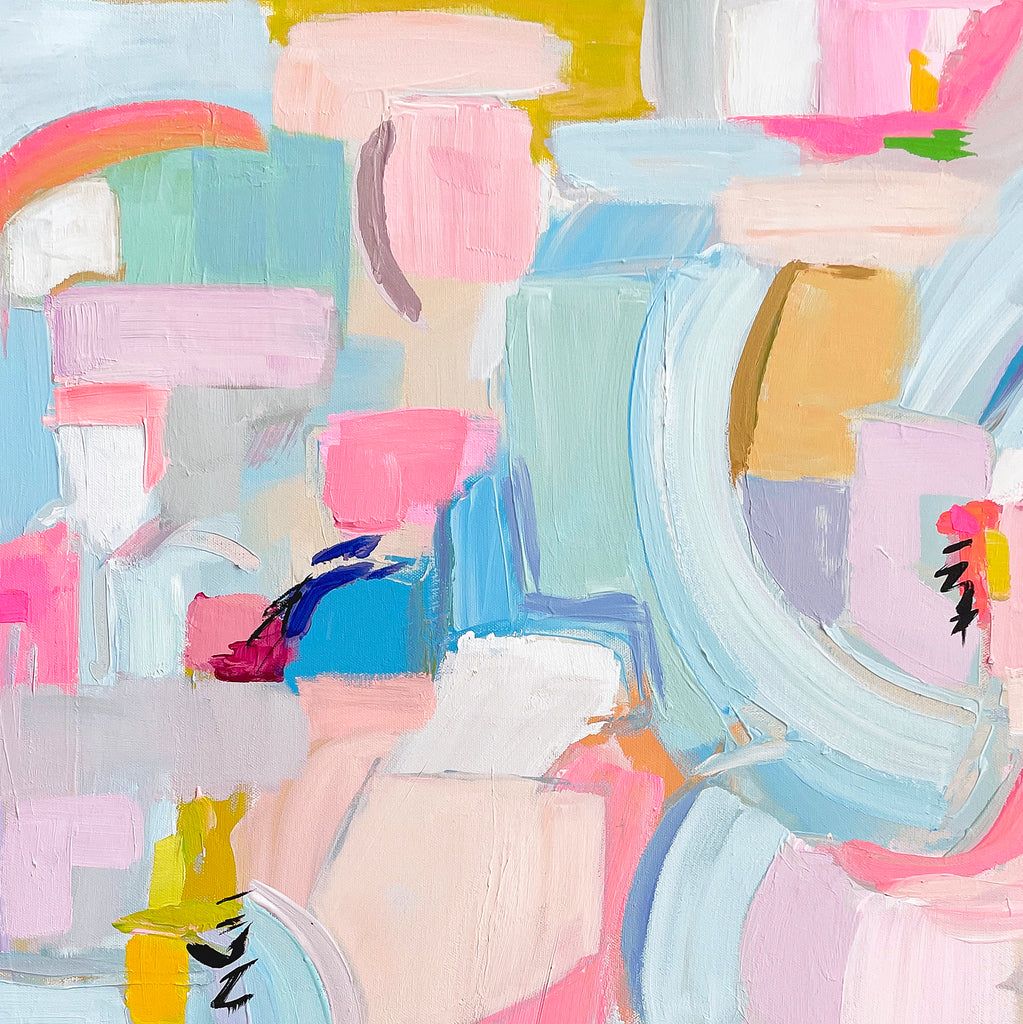 Large Original Abstract Painting on Canvas, "Pink Daze" 24x30 | Maren ...