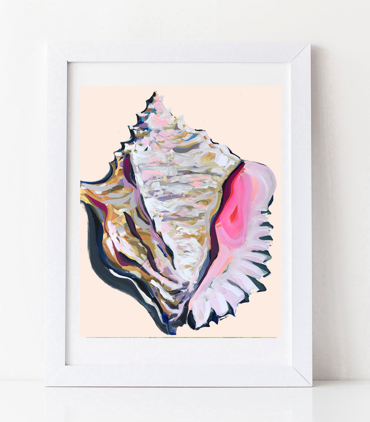 Print on Paper or Canvas, "Shell on Blush" | Maren Devine Art, LLC
