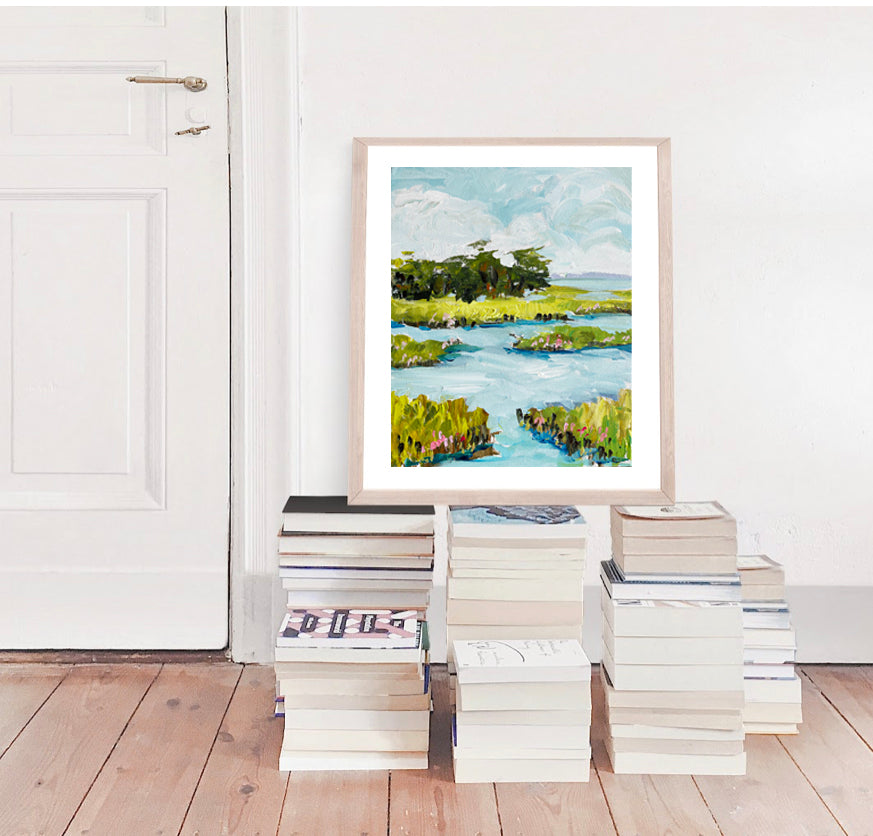 Abstract Marsh Print on Paper or Canvas, "Summer Marsh" | Maren Devine ...