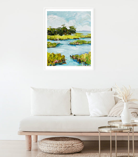 Abstract Marsh Print on Paper or Canvas, "Summer Marsh" | Maren Devine ...