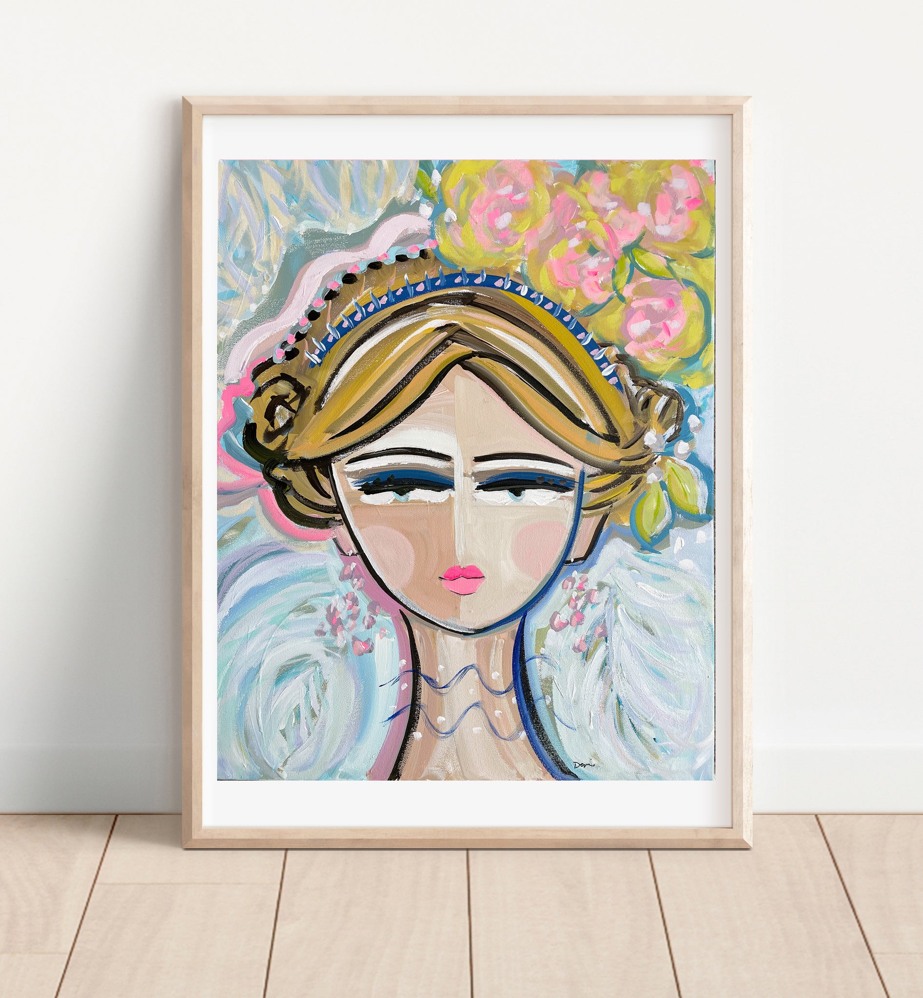 Warrior Girl Portrait on Paper or Canvas, "Estelle" | Maren Devine Art, LLC