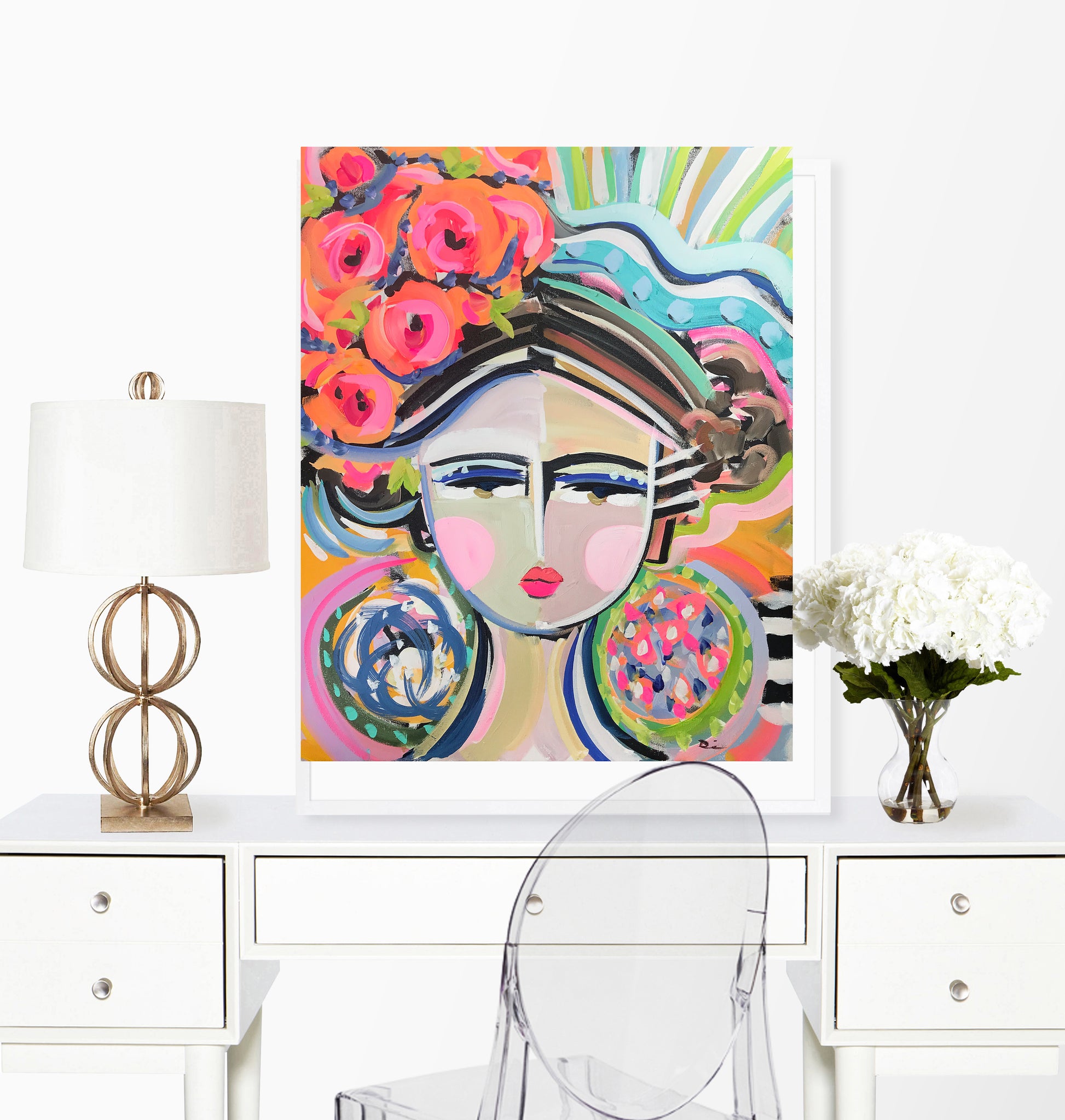 Warrior Girl Portrait PRINT on Paper or Canvas "Luz" by Maren Devine ...