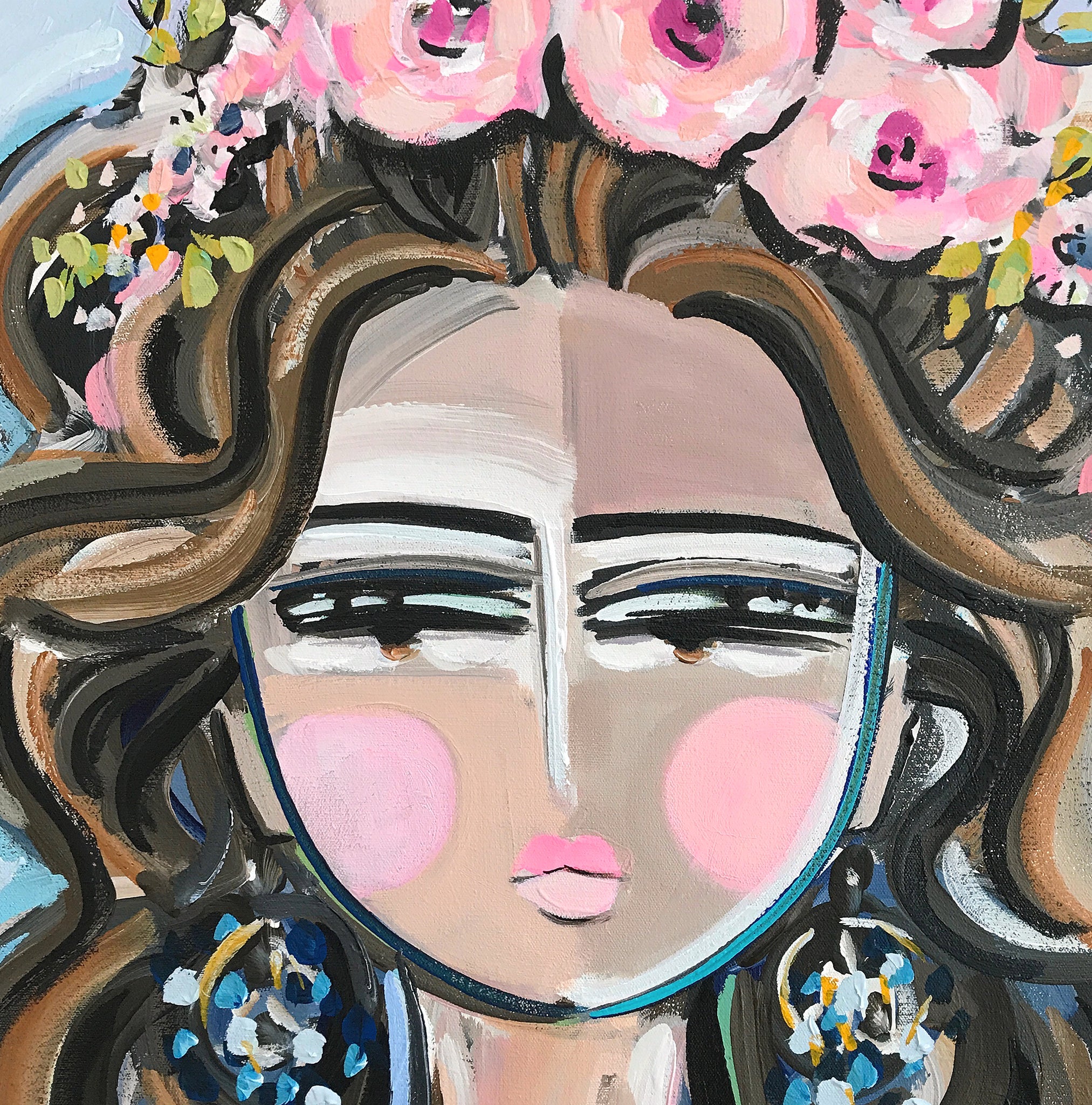 Portrait PRINT on Paper or Canvas, Warrior Girl "Southern Girl" | Maren ...