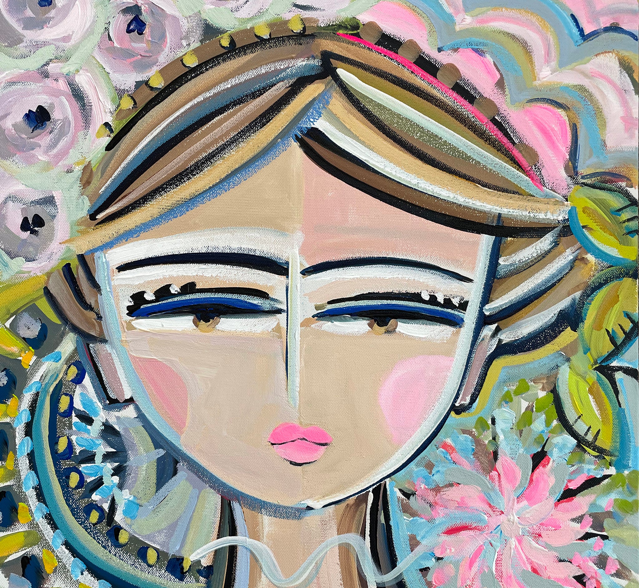 Portrait on Canvas, Warrior Girl "Wren" 20x24 | Maren Devine Art, LLC